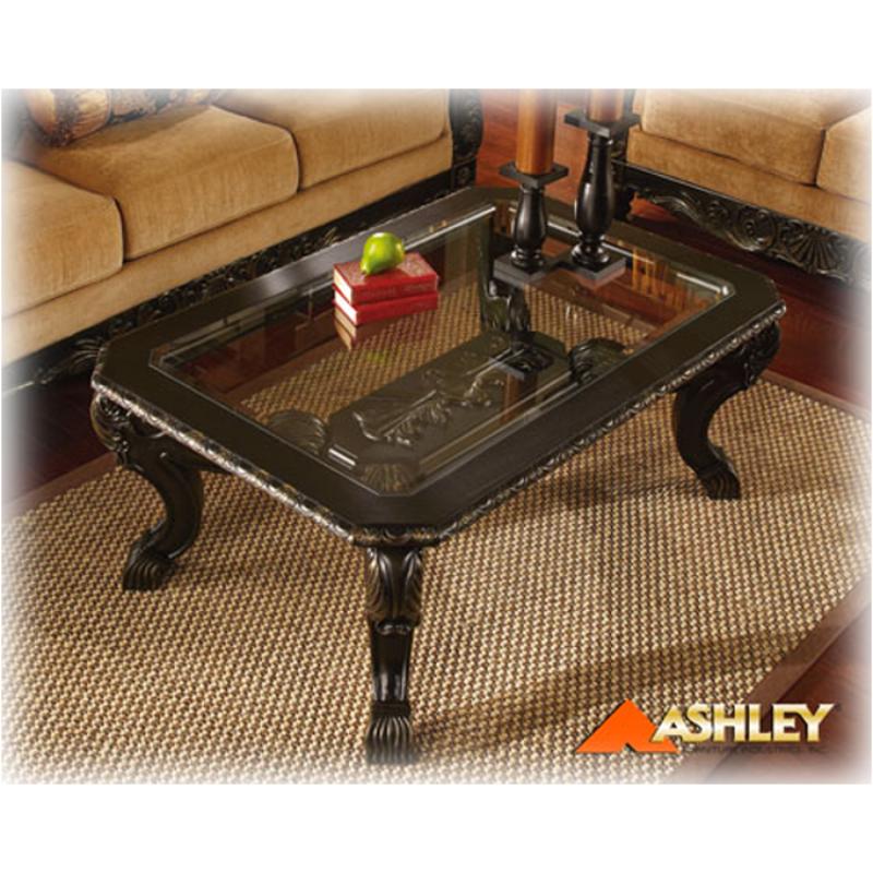 T551-1 Ashley Furniture Longoria Rect Cktl Tbl Black Fnsh/glass