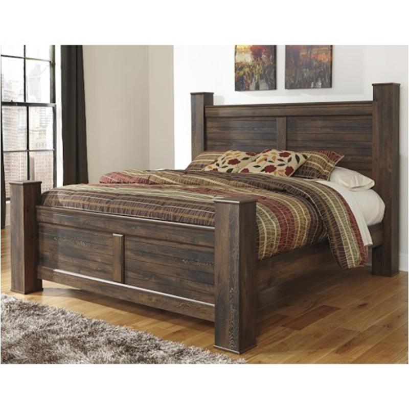 B246-68 Ashley Furniture Quinden - Dark Brown King Poster Bed