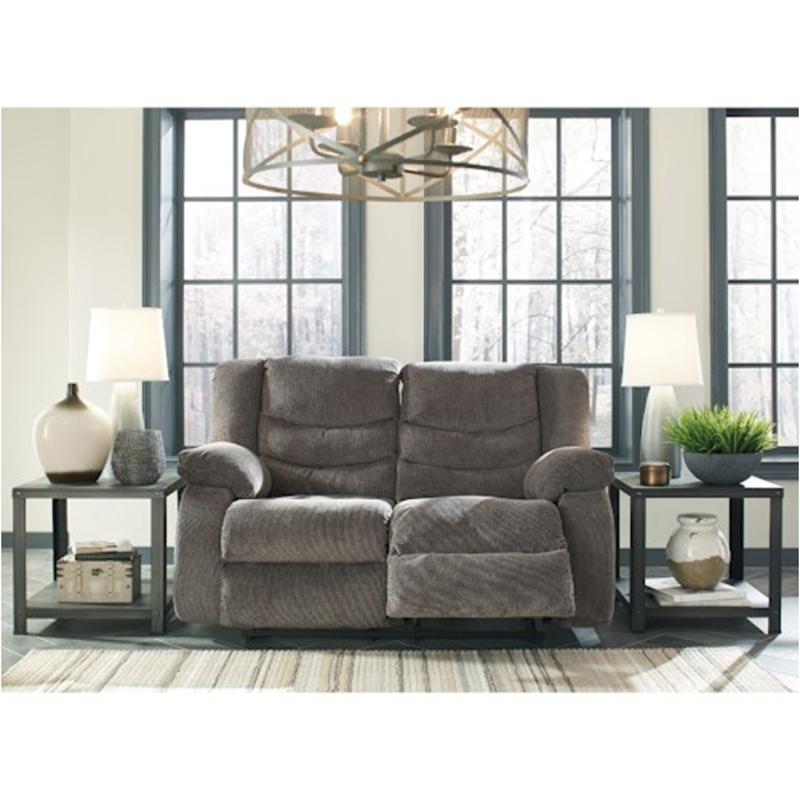 9860686 Ashley Furniture Tulen - Gray Reclining Loveseat